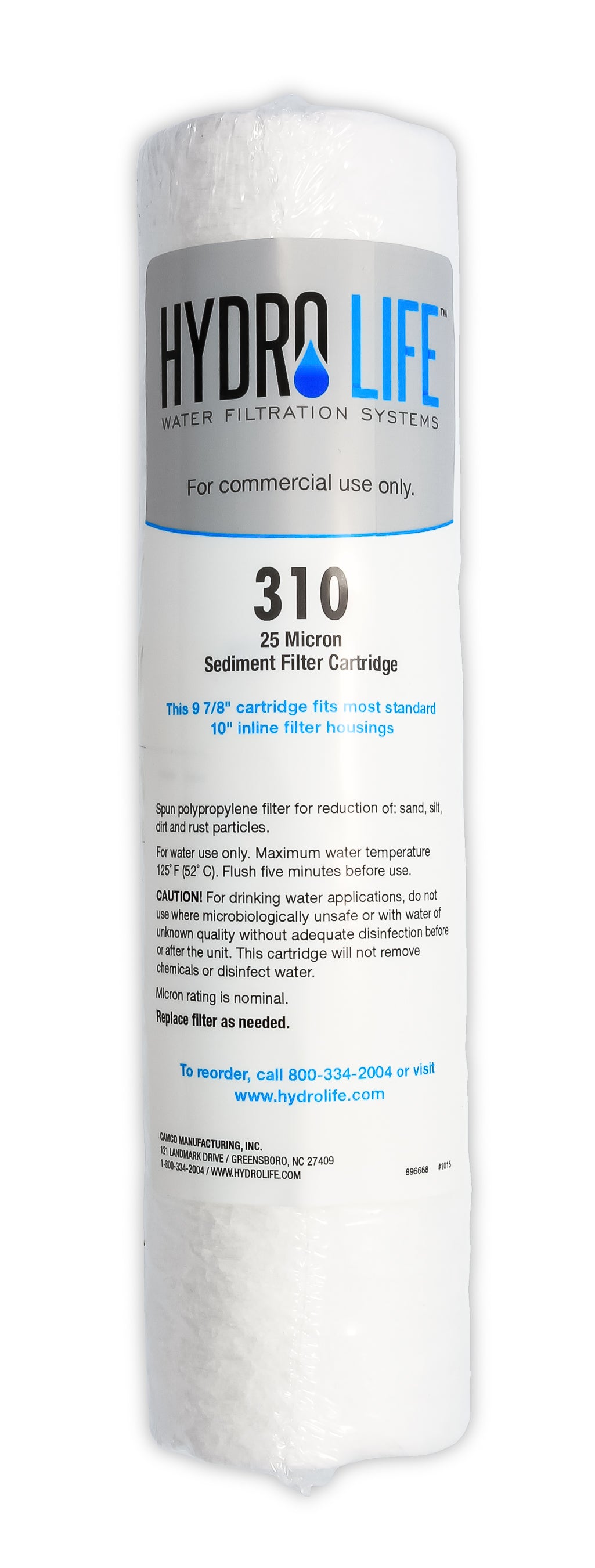 Hydro Life Commercial 310 - Cartridge, Sediment 10" – Hydro Life Co.